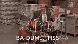 Angry Brian Baumgartner Badumtss Drum GIF | GIFDB.com