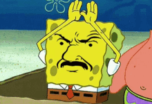 Angry Face Spongebob Rainbow Hands GIF | GIFDB.com