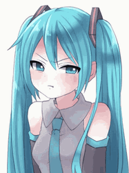 Angry Miku Staring GIF | GIFDB.com