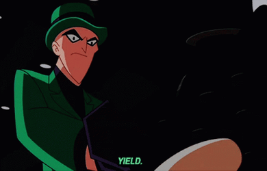 Angry Riddler Says Yield GIF | GIFDB.com