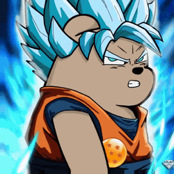 Animated Bear As Son Goku Over 9000 GIF | GIFDB.com
