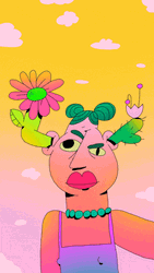 Animated Character Ear Plugs With Flowers GIF | GIFDB.com