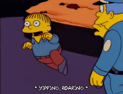 Animated Character Ralph Wiggum Yipping And Roaring GIF | GIFDB.com