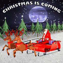 Animated Christmas Is Coming From Santa GIF | GIFDB.com