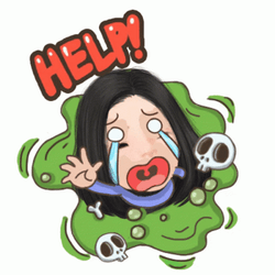 Animated Girl Asking Help Stuck In Quicksand GIF | GIFDB.com