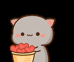 Animated Goma Cat Sending Hearts Sticker GIF | GIFDB.com