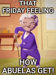 Animated Grandma Friday Feeling Dance GIF | GIFDB.com