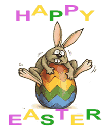 Animated Happy Easter Bunny On Jumping Egg GIF | GIFDB.com