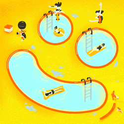 Animated Happy Smiley Face Swimming Pool GIF | GIFDB.com