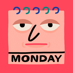 Animated Monday Eye Rolling Calendar Face GIF | GIFDB.com