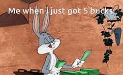 Animated Money Counting Bugs Bunny GIF | GIFDB.com