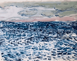 Animated Ocean Waves With Flying Birds GIF | GIFDB.com