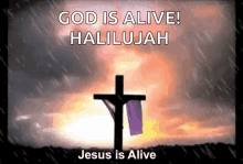 Animated Rain Cross He Has Risen GIF | GIFDB.com