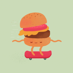 Animated Skating Burger GIF | GIFDB.com