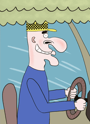Animated Taxi Driver Steering Vehicle GIF | GIFDB.com