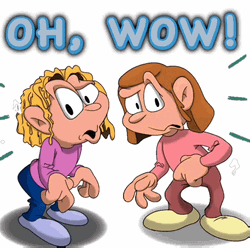 Animated Two Girls Wowza Doubtful Face GIF | GIFDB.com