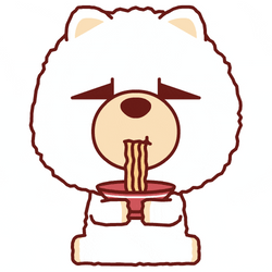 Animated White Bear Slurping Noodles GIF | GIFDB.com