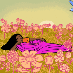 Animated Woman Spring Vibes Happy Spring GIF | GIFDB.com