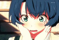 Anime Blush Marin Kitagawa Holding Laugh GIF | GIFDB.com