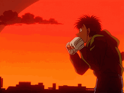 Anime Boxer Ippo Makunouchi Sunset Practice GIF | GIFDB.com
