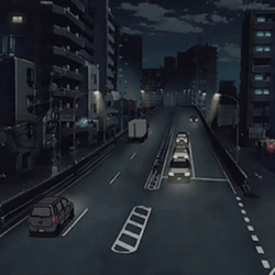 Anime City Vehicles At Night GIF | GIFDB.com