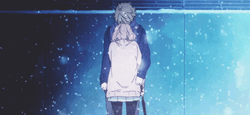 Anime Couple Hug In The Middle Of Snow GIF | GIFDB.com