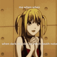 Anime Death Note Misa Amane Me When Meme GIF | GIFDB.com