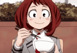 Anime Eating Ochaco Uraraka GIF | GIFDB.com