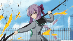 Anime Scythe Fighting Shinoa Hiragi GIF | GIFDB.com