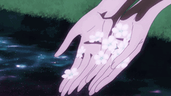 Little Anime Flower Scattered In River GIF | GIFDB.com