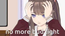Anime Girl Shaking Head No More Bud Light GIF | GIFDB.com