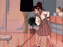 Anime Girl Sweeping GIF | GIFDB.com