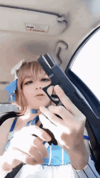 Anime Cosplayer Reloading Gun GIF | GIFDB.com
