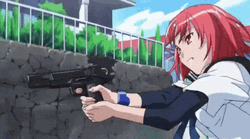 Anime Akane Mishima Shooting Gun GIF | GIFDB.com