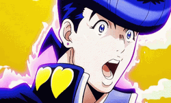 Anime Jojo's Bizarre Josuke Amazed Then Worried GIF | GIFDB.com