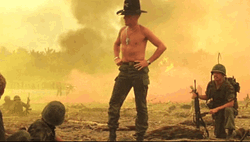 Apocalypse Now Scene Lt Col Bill Kilgore Looking Around GIF | GIFDB.com