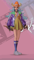 Artemis Dislyte Mona Skin Pointing Bow GIF | GIFDB.com