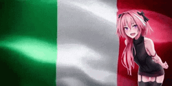 Astolfo Smiling Italian Flag Background GIF | GIFDB.com