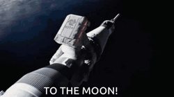 Astronaut Riding Rocket To Moon GIF | GIFDB.com