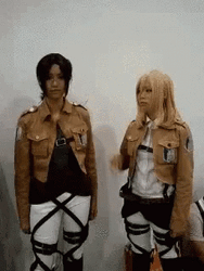 Attack On Titan Cosplay Slap GIF | GIFDB.com