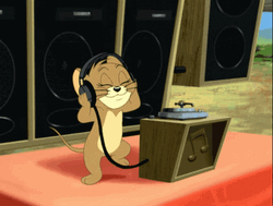 Audio Listening Jerry Mouse Dance GIF | GIFDB.com