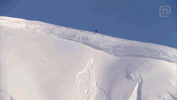 Massive Skiing Fall Avalanche GIF | GIFDB.com
