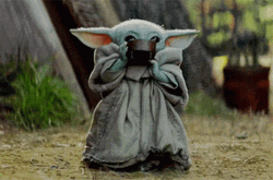 Baby Grogu Drinking Water GIF | GIFDB.com