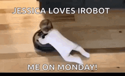Baby Took Funny Ride On Roomba Irobot Vacuum Cleaner GIF | GIFDB.com