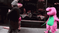 Barney Meme Fencing Fight GIF | GIFDB.com