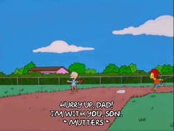 Bart Simpson Dragging Homer Simpson GIF | GIFDB.com