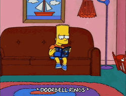 Bart Simpson Walking Out Of Couch GIF | GIFDB.com