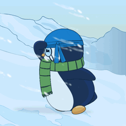 Batten Down The Hatches Pudgy Penguin Snowstorm GIF | GIFDB.com