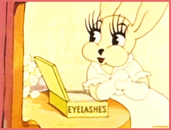 Batting Eyelashes Bunny Vintage Cartoon GIF | GIFDB.com