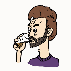 Beard Man Cartoon Gulp While Drinking Soda GIF | GIFDB.com